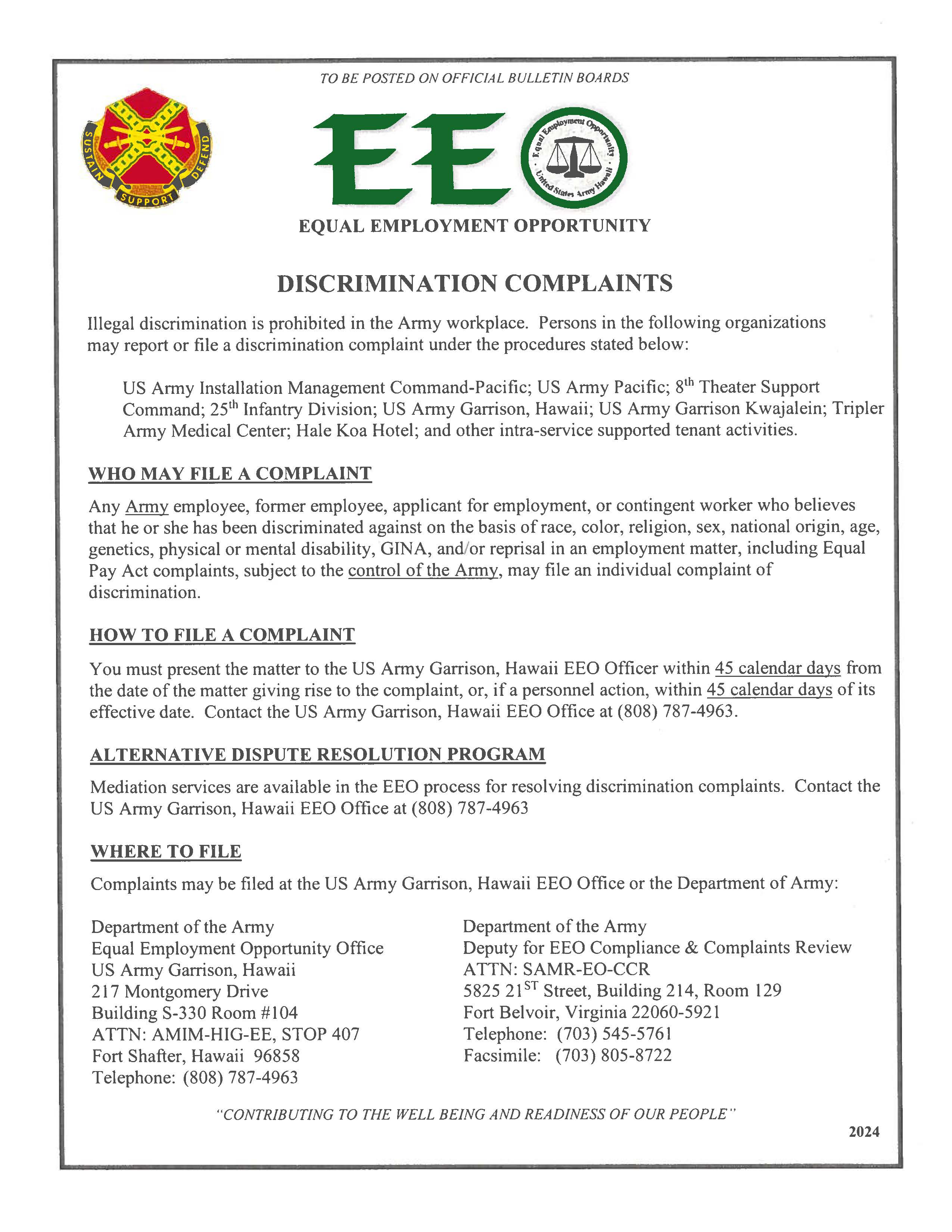 Equal Employment Opportunity :: U.S. Army Garrison Hawaii